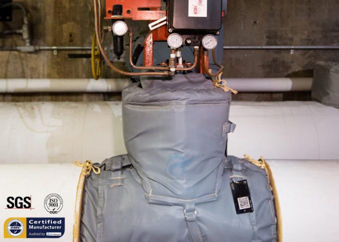 Removable Thermal Insulation Jackets Grey 300℃ Fiber Glass Cover For ...