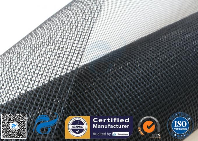 PTFE Coated Fiberglass Open Mesh Fabric 4X4MM Black Conveyor Belt Roll 260℃