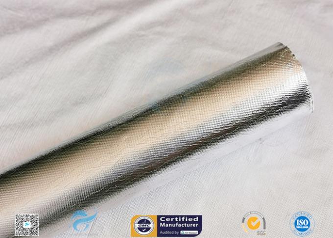Heat Reflect Aluminium Foil Silver Coated Fabric For Industry 0.85mm ...